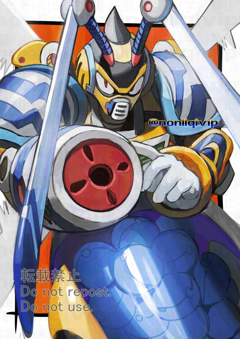 Safebooru - 1boy arm cannon blast hornet (mega man) bug insect wings ...