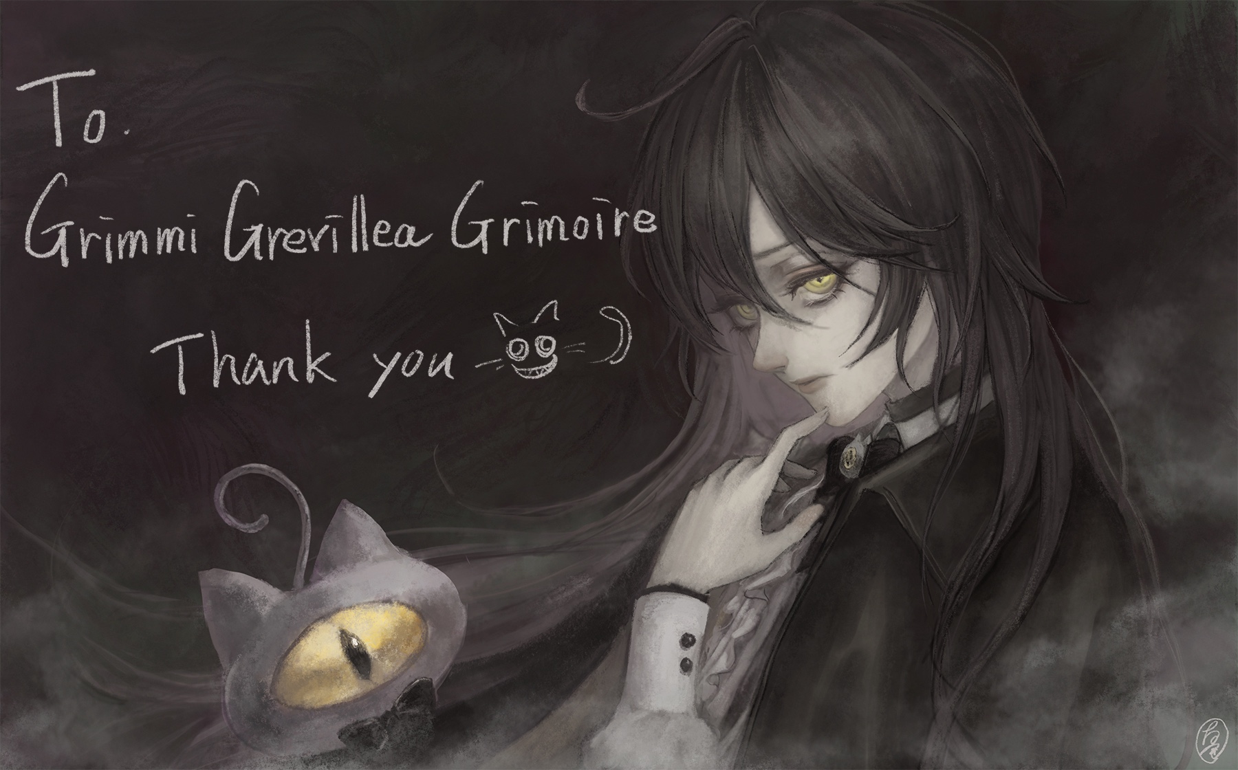 Safebooru - 1girl black bow black bowtie black coat black hair black ...