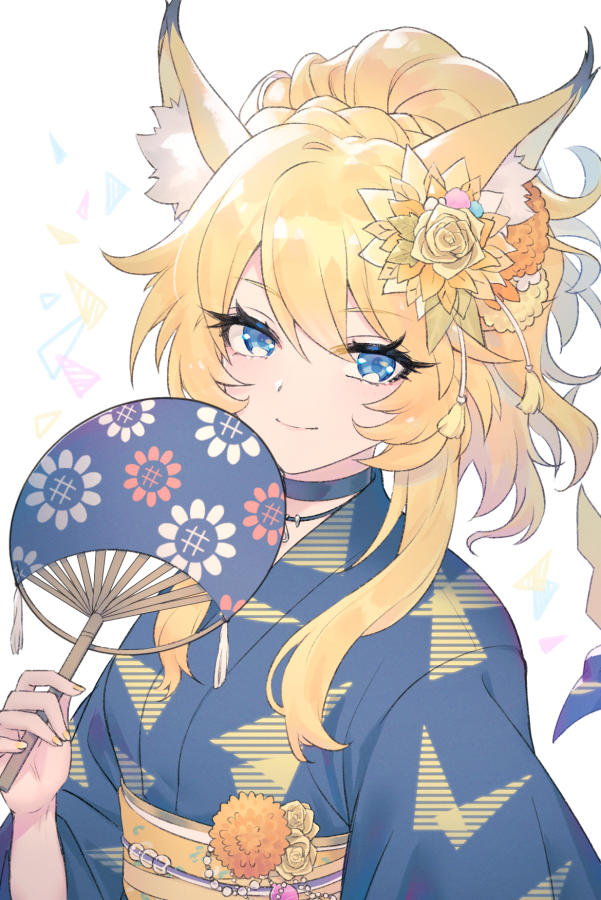 Safebooru - 1girl animal ear fluff animal ears black choker blonde hair ...