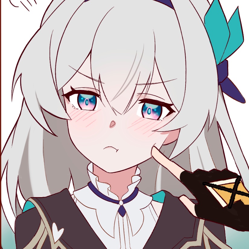 Safebooru - 1girl angry black hairband blue eyes blue pupils blush cheek poking english ...