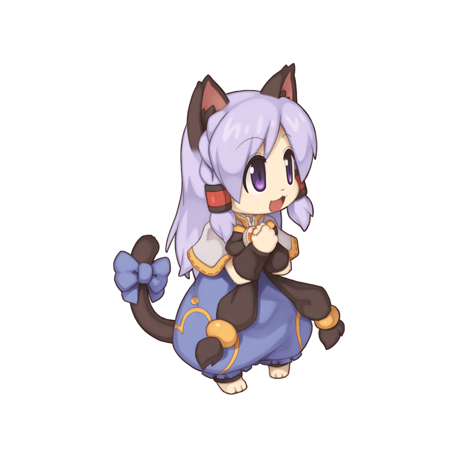 Safebooru - 1girl :d animal ear fluff animal ears blue bow blue dress bow bowtie bracer brown ...