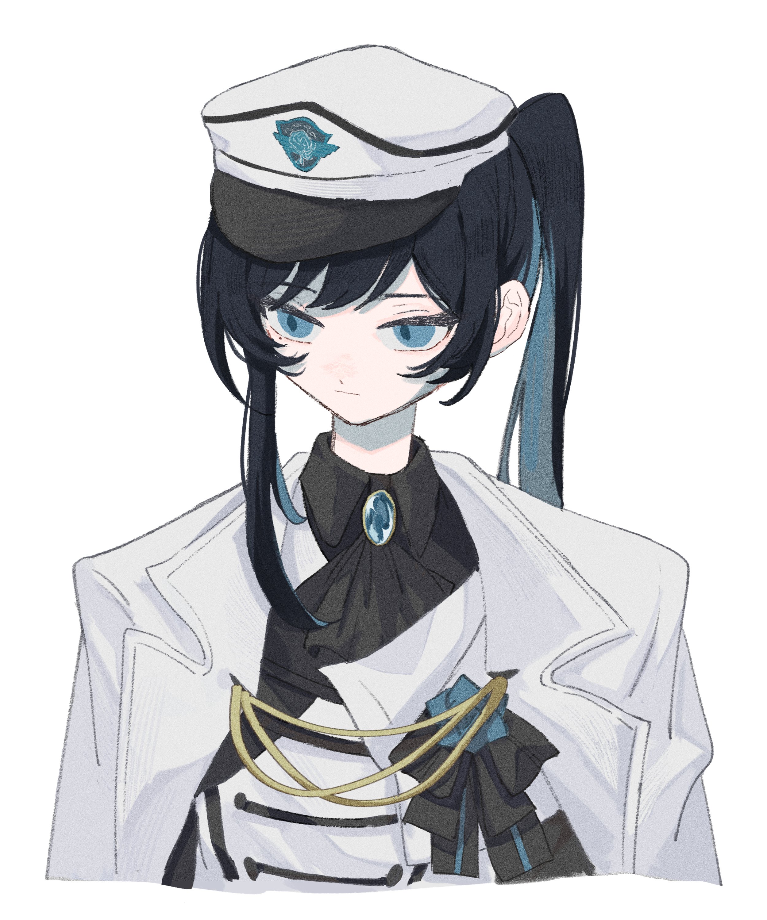 Safebooru - 1girl absurdres ado (utaite) ascot asymmetrical hair black ascot black bow black ...