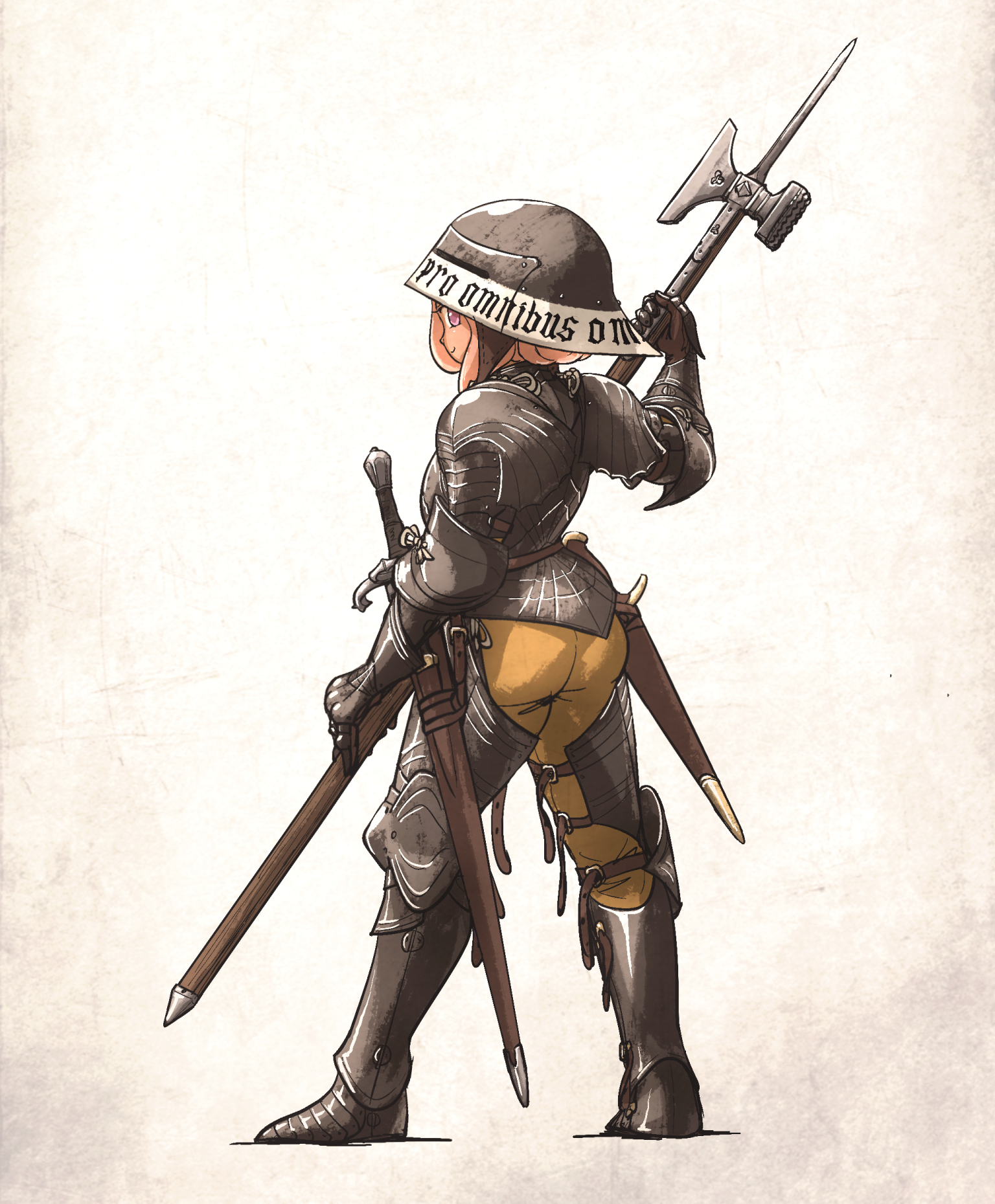 Safebooru - 1girl armor belt black armor couter cuirass cuisses dagger ...