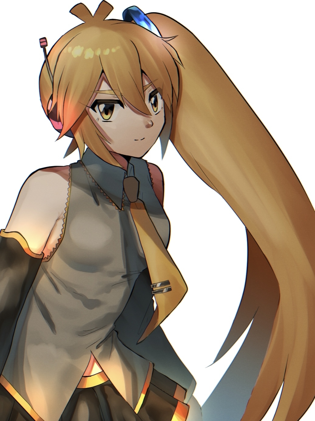 Safebooru - 1girl akita neru antenna hair collared shirt detached sleeves hair ornament ...