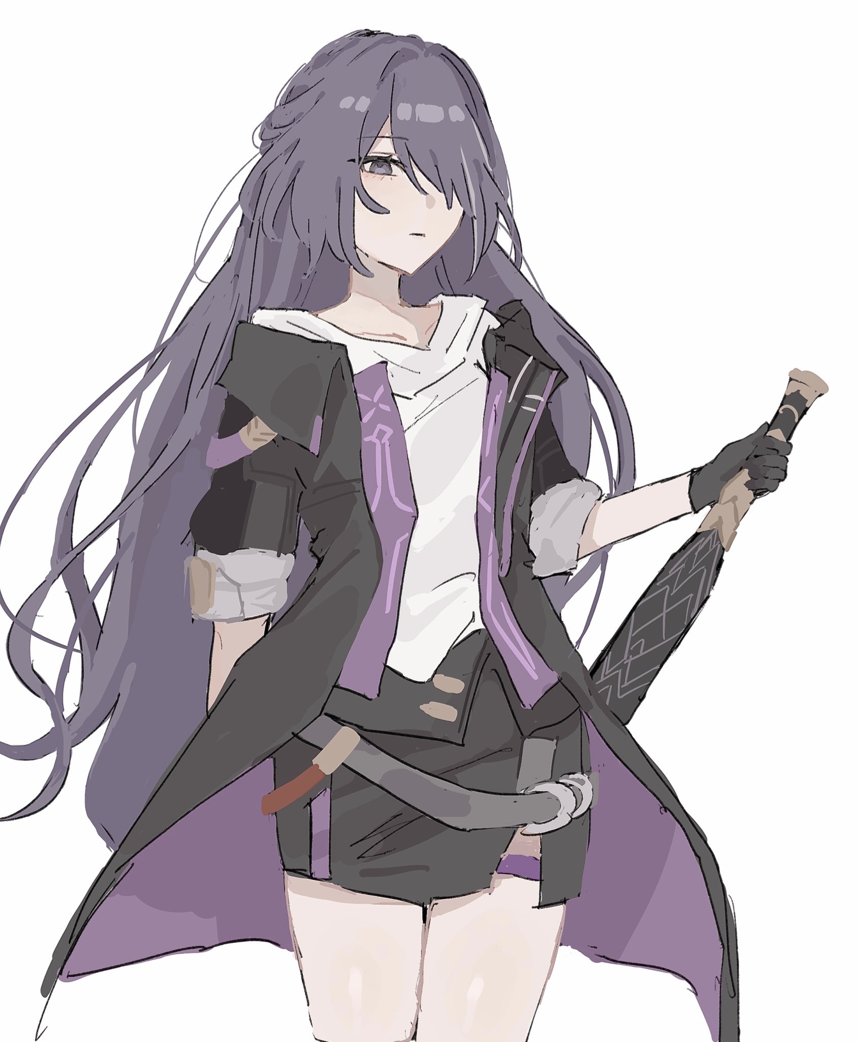 Safebooru - 1girl acheron (honkai: star rail) arm at side baseball bat ...