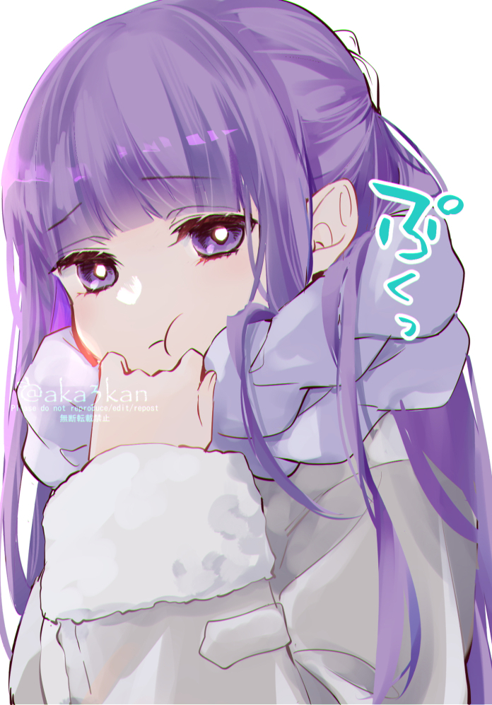 Safebooru - 1girl aka mikan artist name blunt bangs fern (sousou no ...