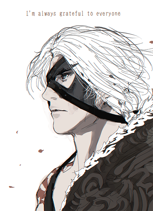 Safebooru - 1boy closed mouth commentary d.k english text eyepatch male ...