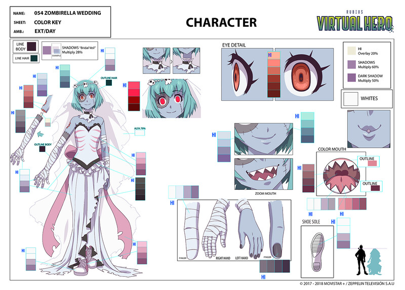 Safebooru - 1girl 2018 aqua hair bandaged arm bandages blue hair blue skin bow bridal veil ...