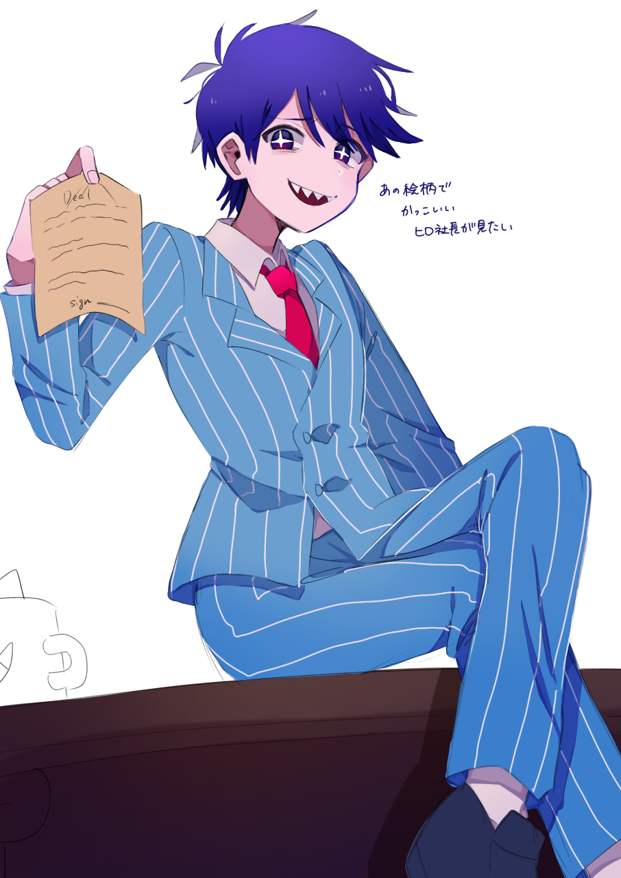 Safebooru - + + 1boy amane (ama yzk00) bossman hero collared shirt ...