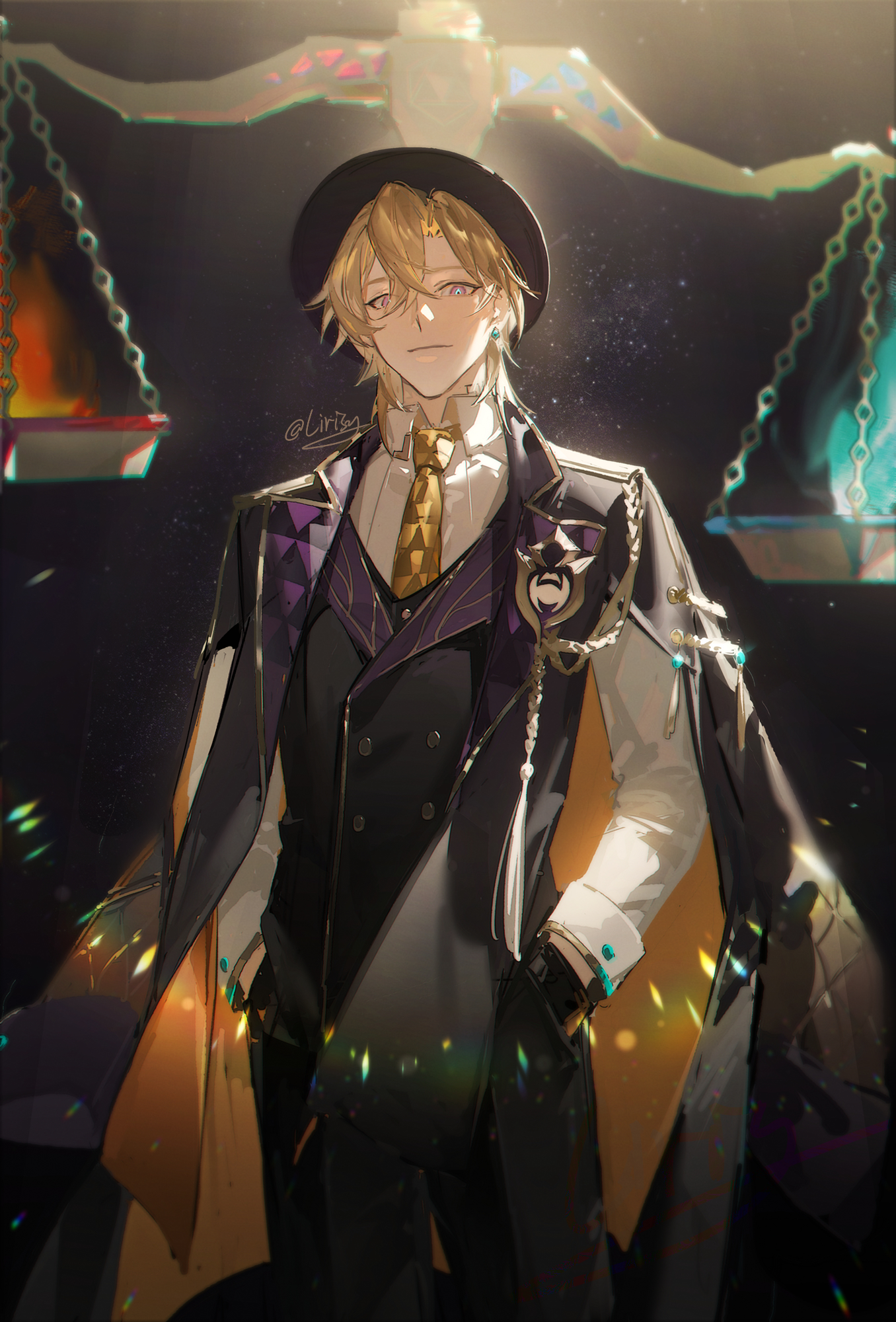 Safebooru - 1boy aventurine (honkai: star rail) aventurine (stoneheart's oath ring: both ends of ...