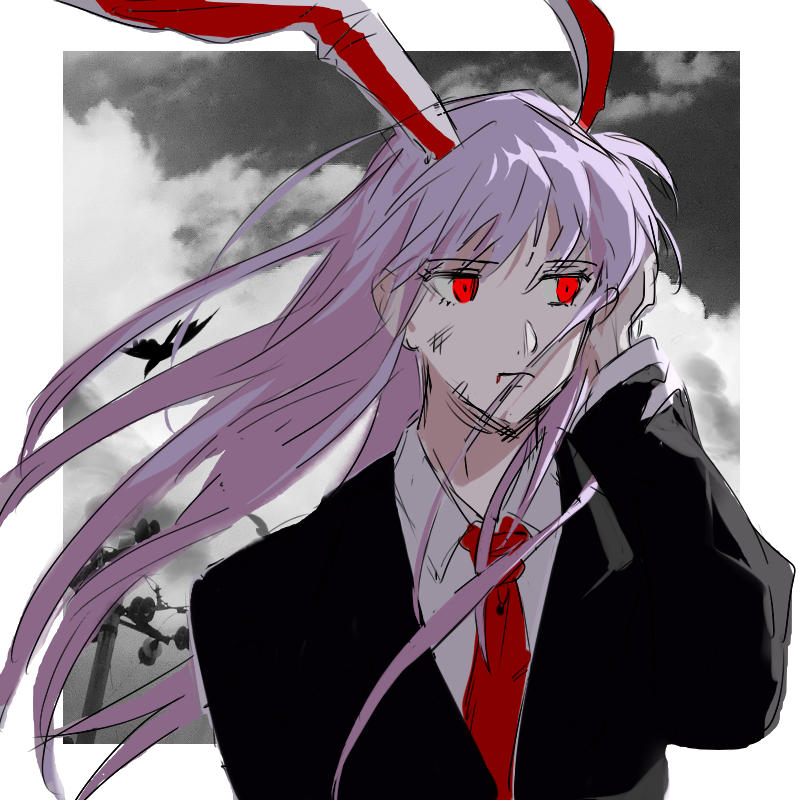 Safebooru - 1girl animal ears black jacket blazer border closed mouth collared shirt grey ...