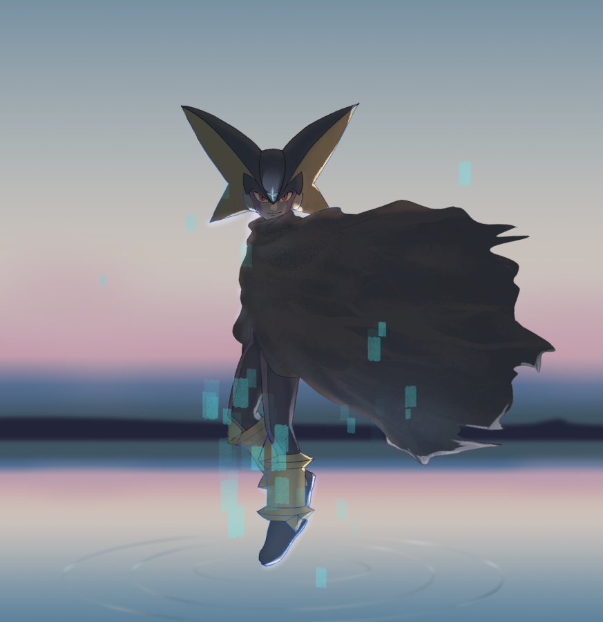 Safebooru - 1boy bass.exe (mega man) black helmet brown cloak cloak ...