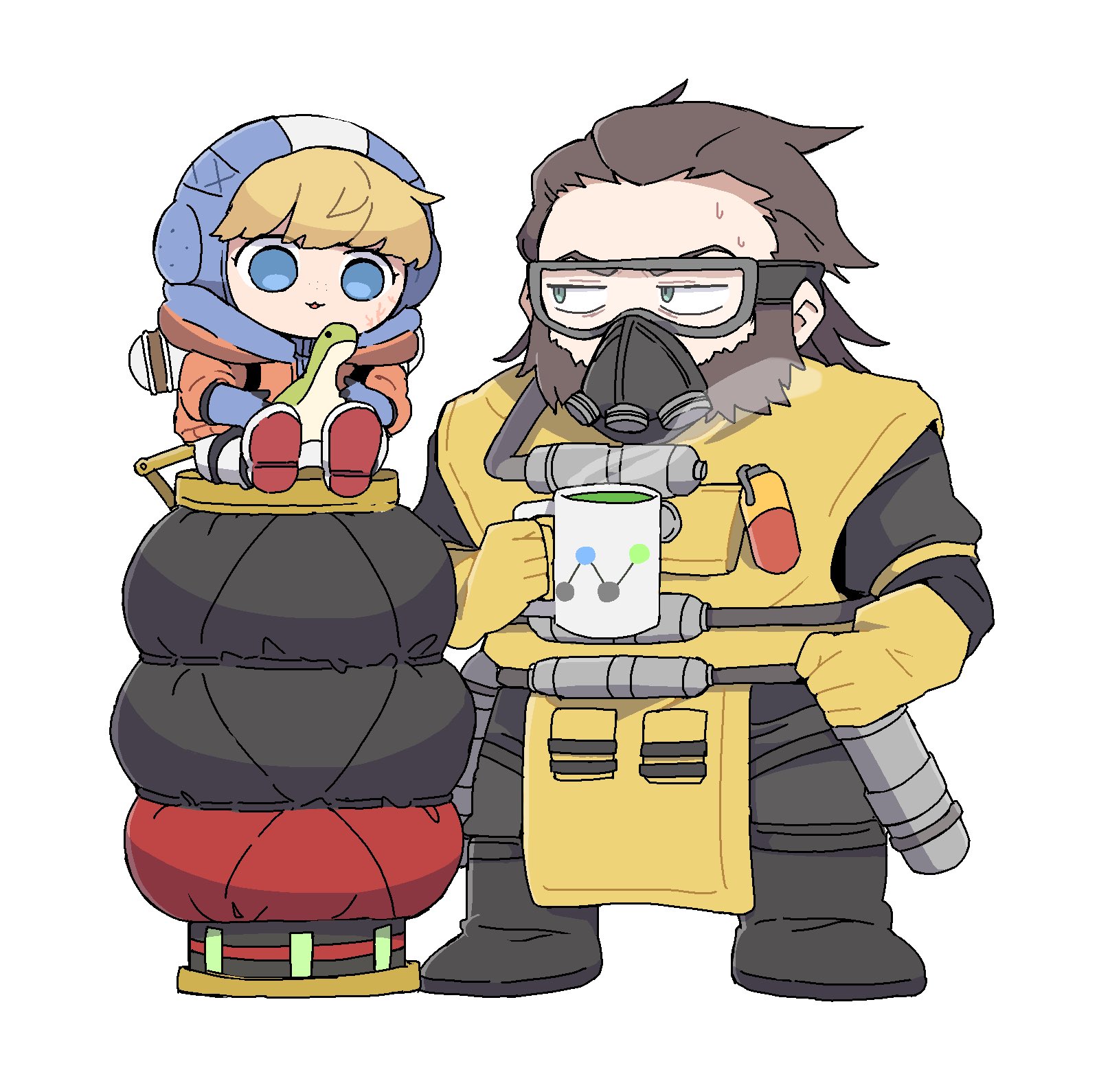 Safebooru - 1boy 1girl animification apex legends blonde hair blue bodysuit blue eyes bodysuit ...
