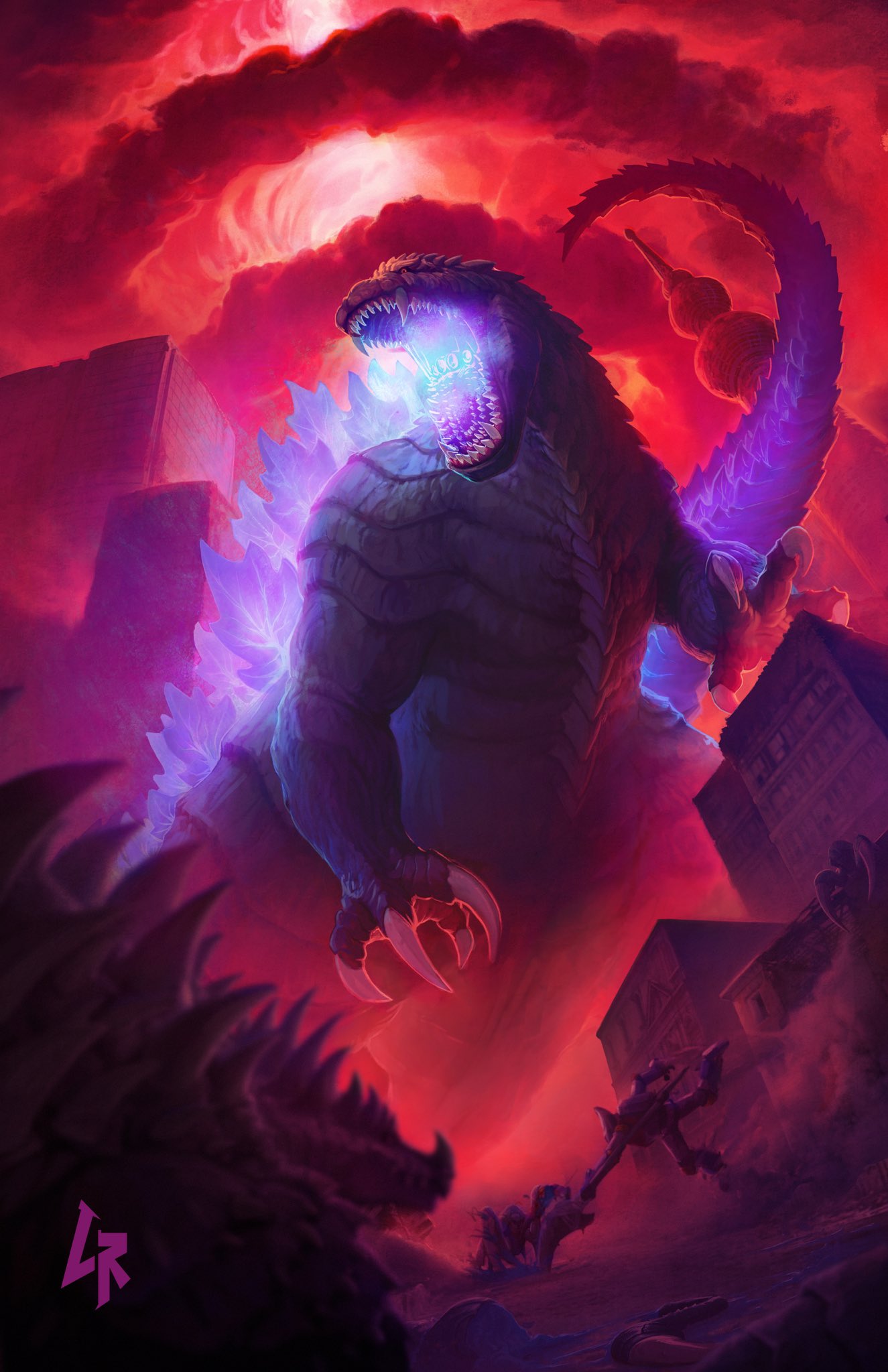 Safebooru - anguirus blood blue blood breath weapon breathing fire ...