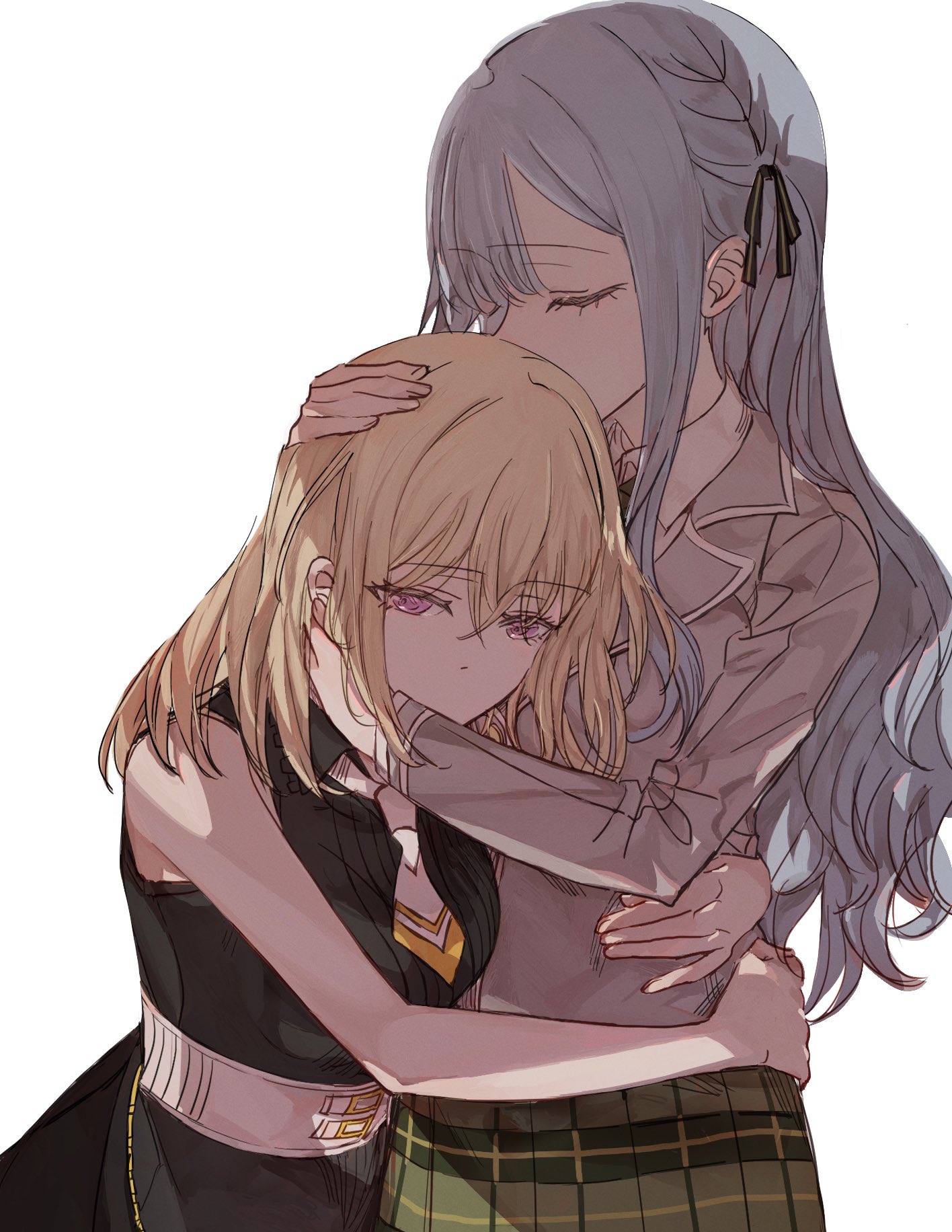 Safebooru - 2girls arms around waist bang dream! bang dream! it's mygo!!!!! black dress black ...