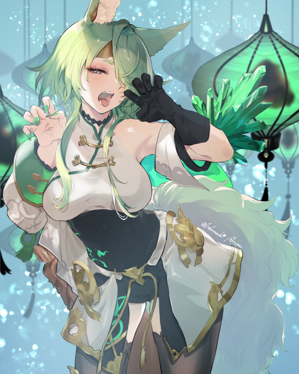 Safebooru - 1girl ami (granblue fantasy) animal ear fluff animal ears arumu bare shoulders blush ...