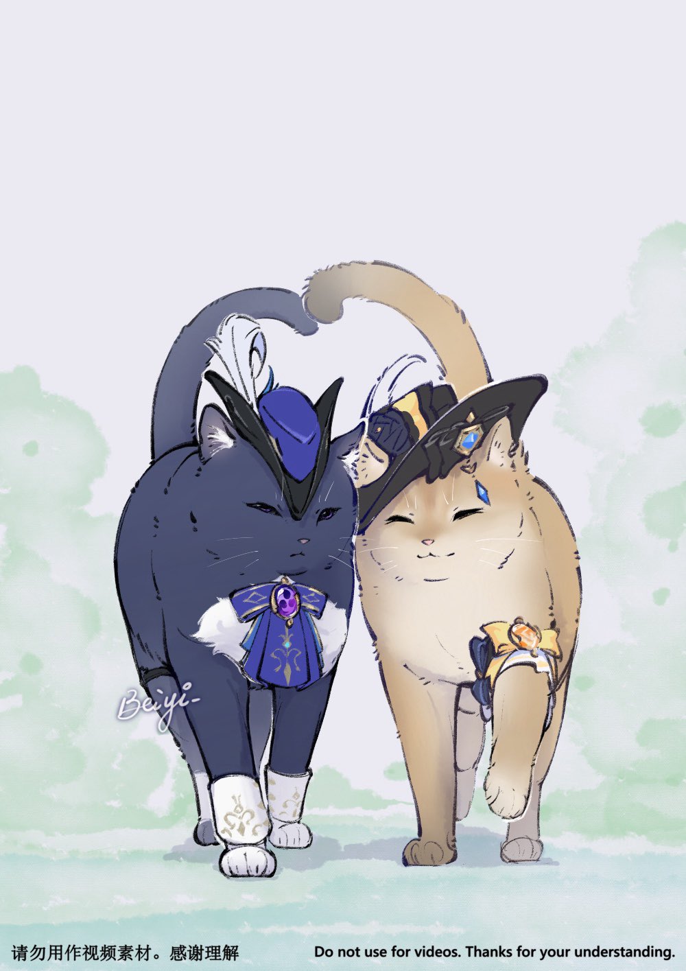 Safebooru - :3 animalization artist name ascot beiyi black cat black ...
