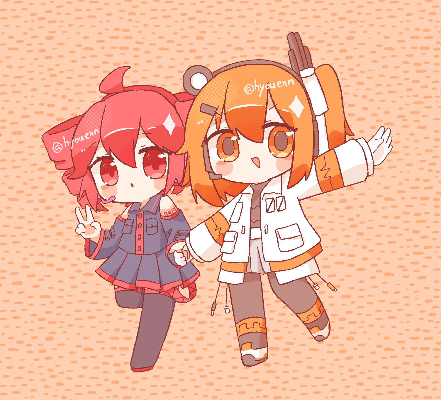 Safebooru - 2girls a.i. voice adachi rei ahoge artist name black leggings black thighhighs ...