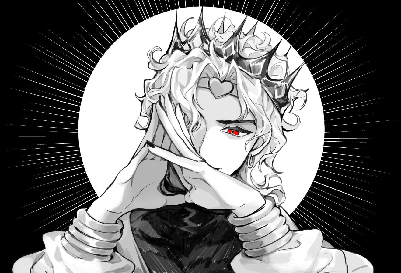 Safebooru - 1boy bishounen black background commentary request crown ...