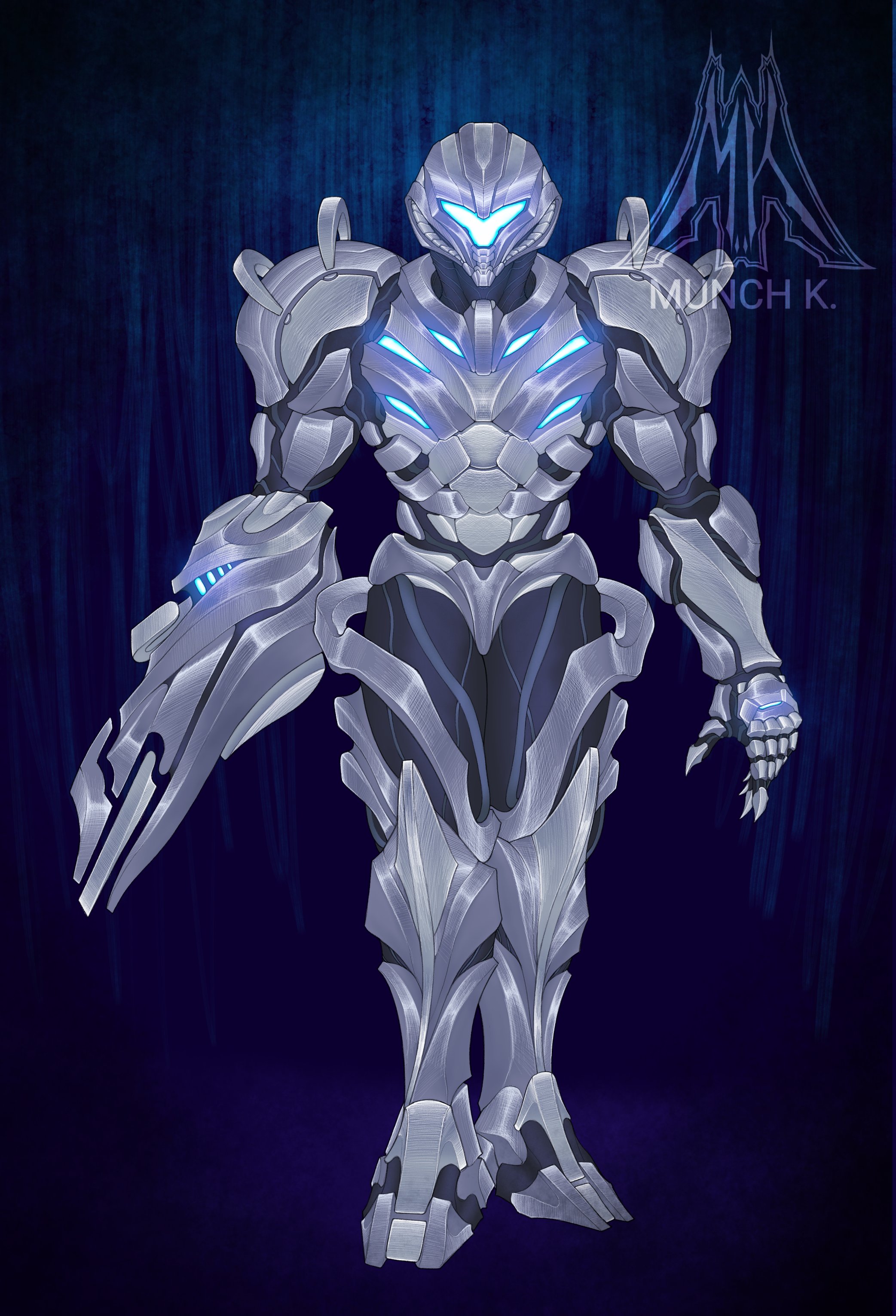 Safebooru - 1girl absurdres arm cannon armor artist logo artist name ...