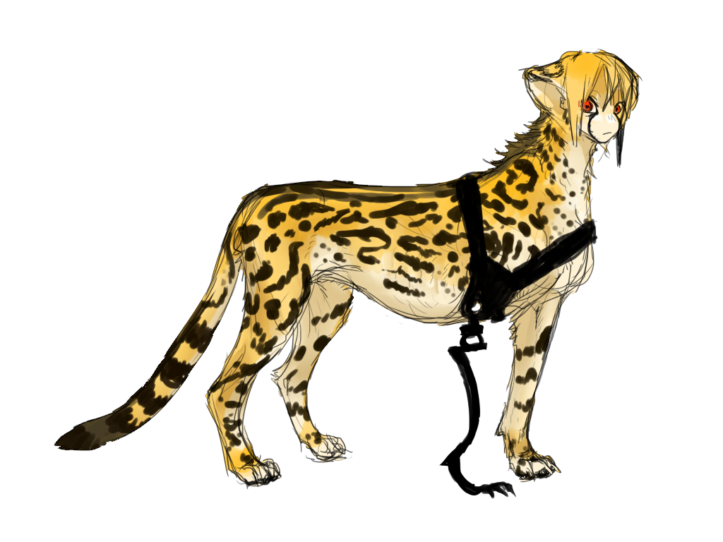 Safebooru - 1boy amputee blonde hair cheetah boy closed mouth ...