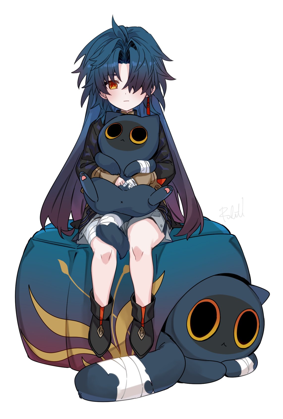 Safebooru - 1boy aged down bandaged hand bandages blade (honkai: star ...