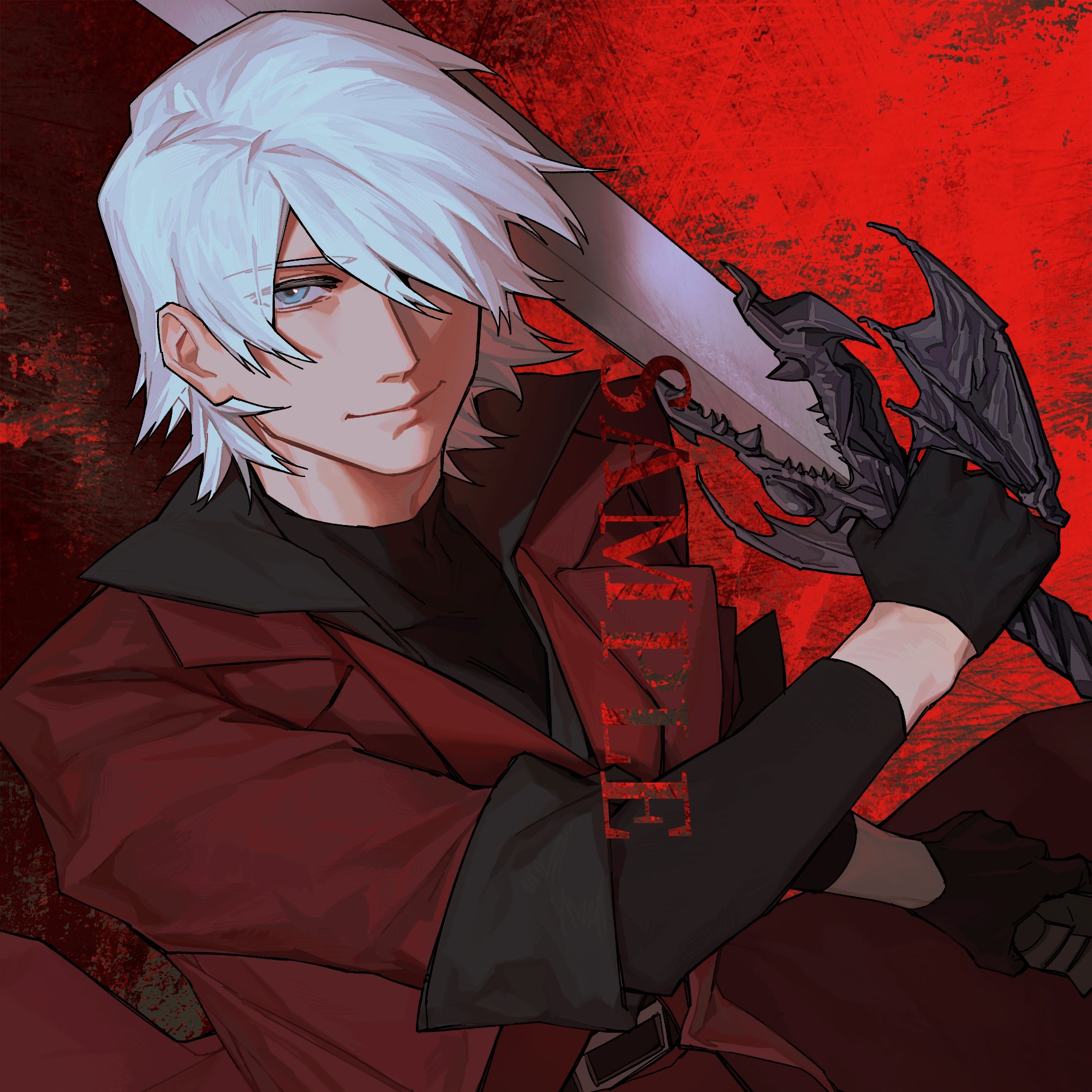 Safebooru - 1boy alastor (sword) bishounen blue eyes capcom coat dante ...