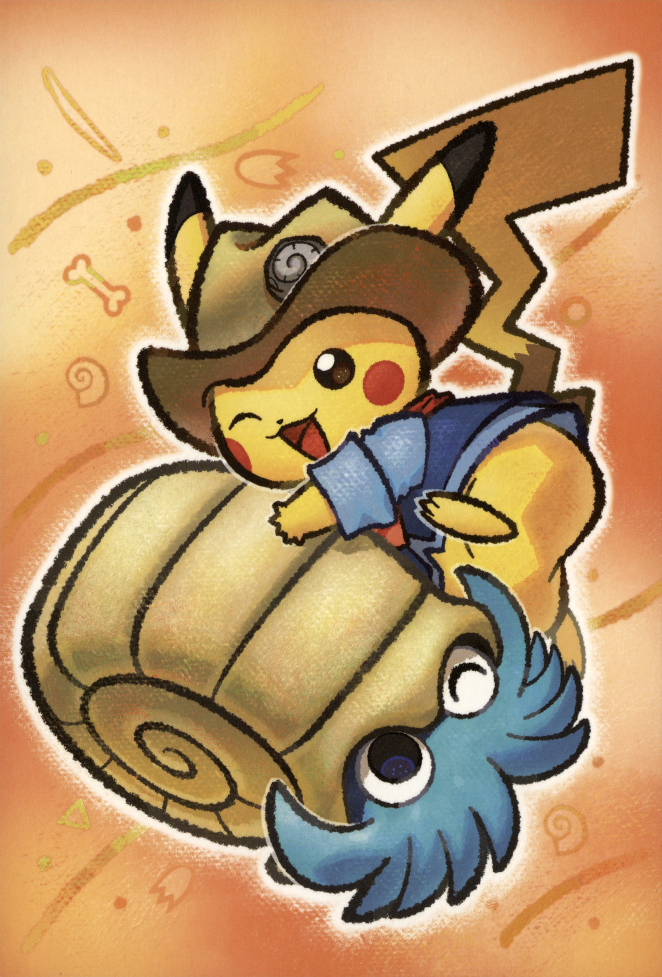 Safebooru - absurdres blue shirt brown hat claws cowboy hat fossil ...