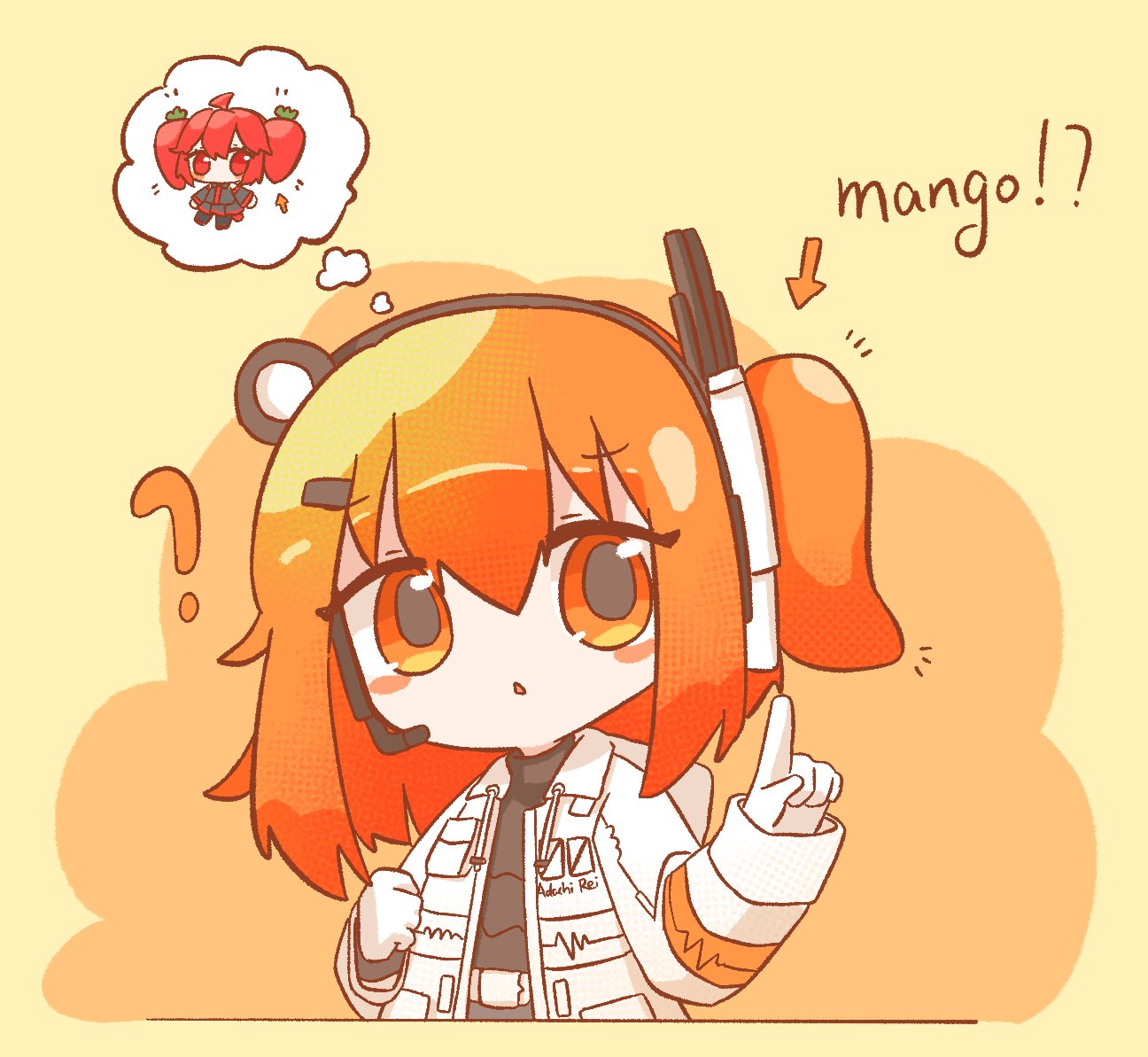 Safebooru - !? 1girl ? adachi rei ahoge arrow (symbol) chibi chibi only ...