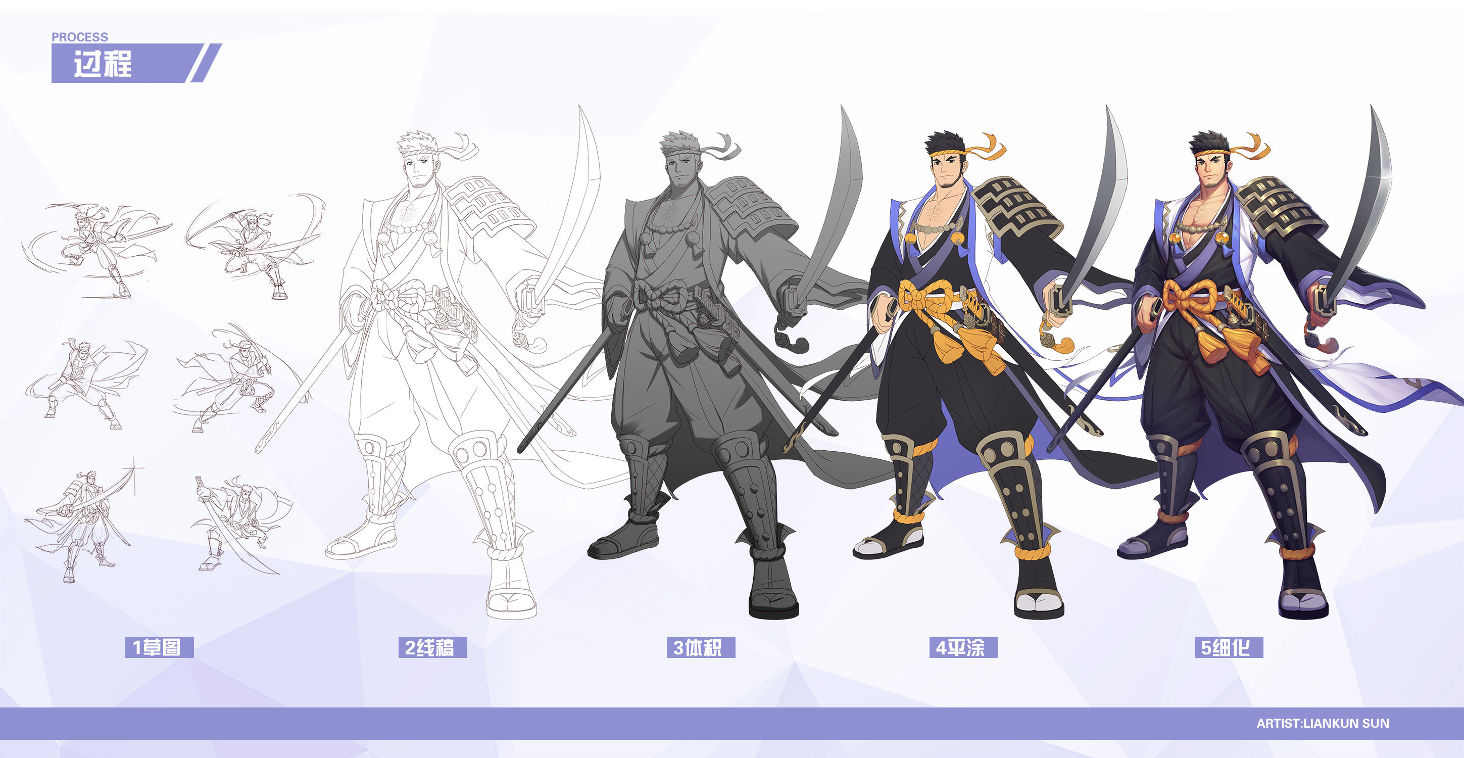 Safebooru - 1boy armor artist name beard belt black eyes black hair ...