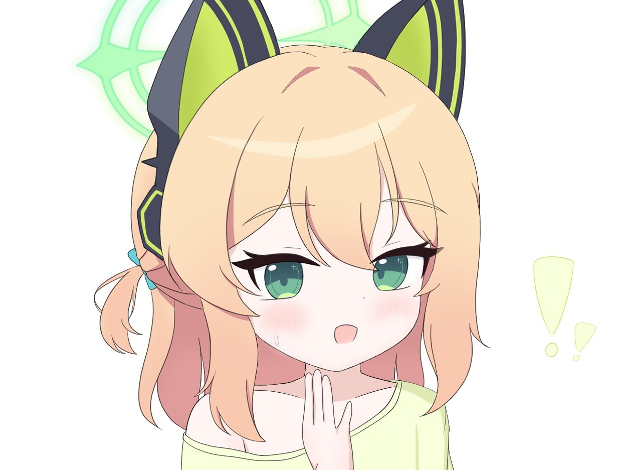 Safebooru - ! 1girl animal ear headphones animal ears blonde hair blue archive blush cat ear ...