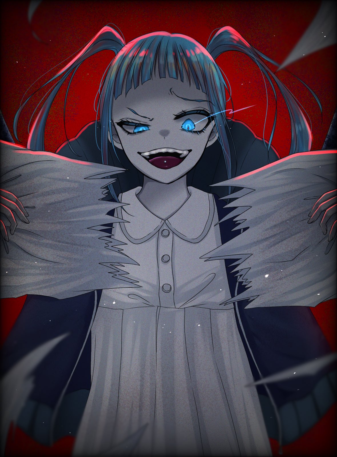 Safebooru - 1girl ado (utaite) arched bangs blue eyes blue hair blue ...