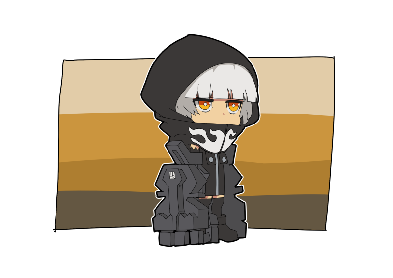 Safebooru - 1girl black rock shooter chibi dark-skinned female dark ...