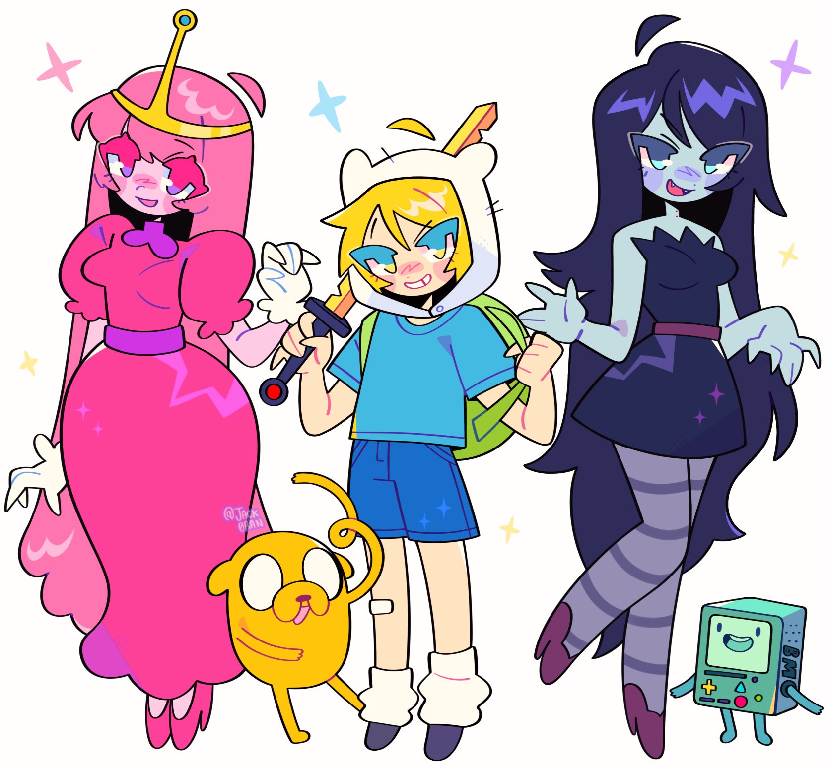 Safebooru - 1other 2boys 2girls adventure time animal ears ...