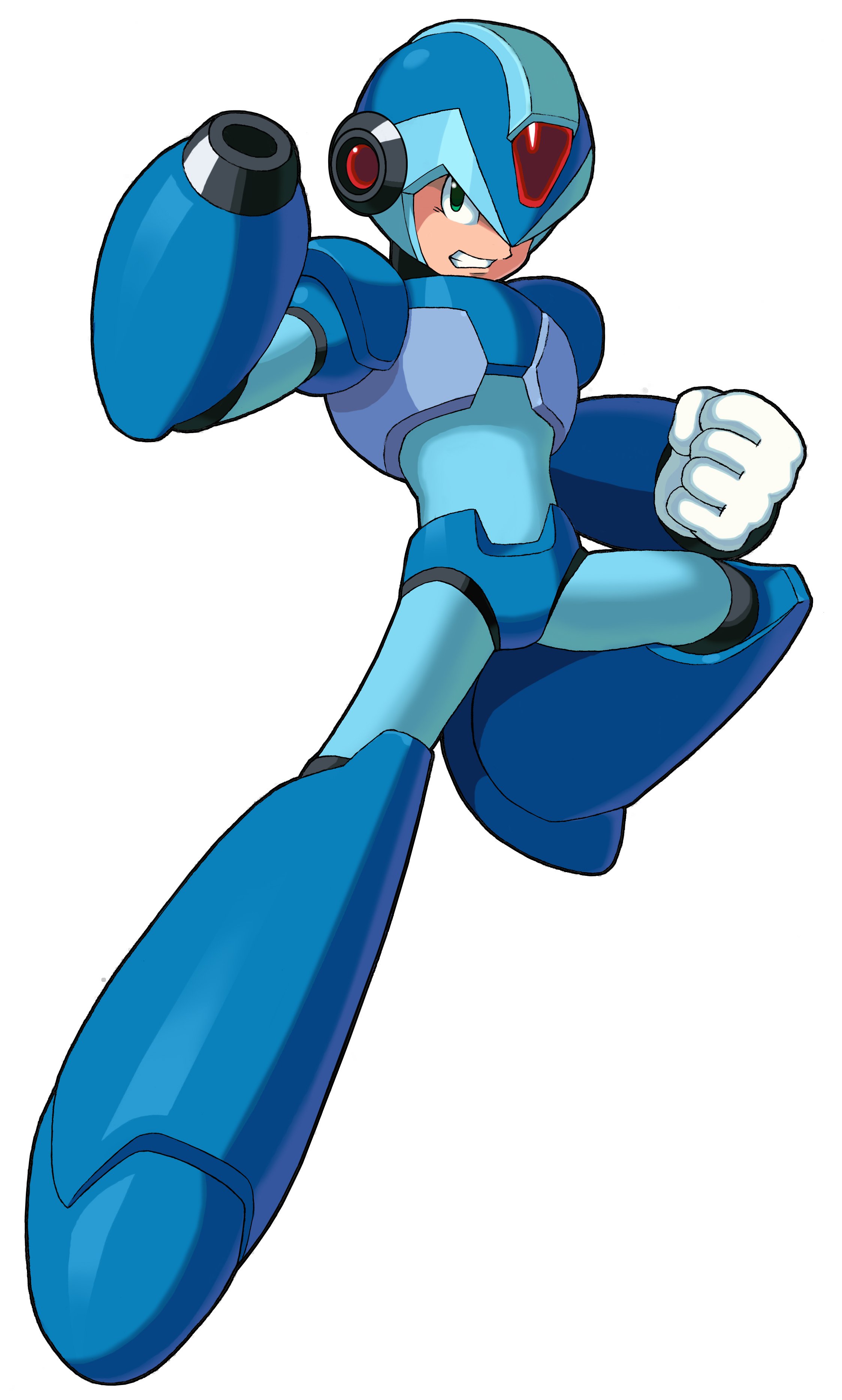 Safebooru - 1boy absurdres arm cannon armor blue armor blue helmet ...