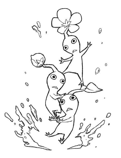 Safebooru - blue pikmin bud commentary request falling flower leaf naru ...