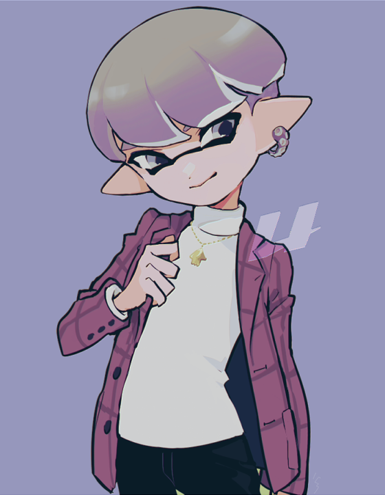 Safebooru - 1boy blue background buttons closed mouth coat commentary ...