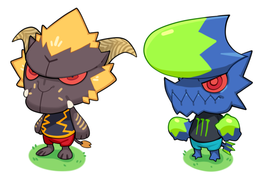 Safebooru - 2boys angry animal crossing black shirt blue shorts ...