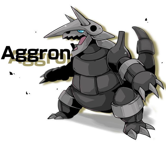 Safebooru - aggron blue eyes character name claws commentary request debris drop shadow full ...
