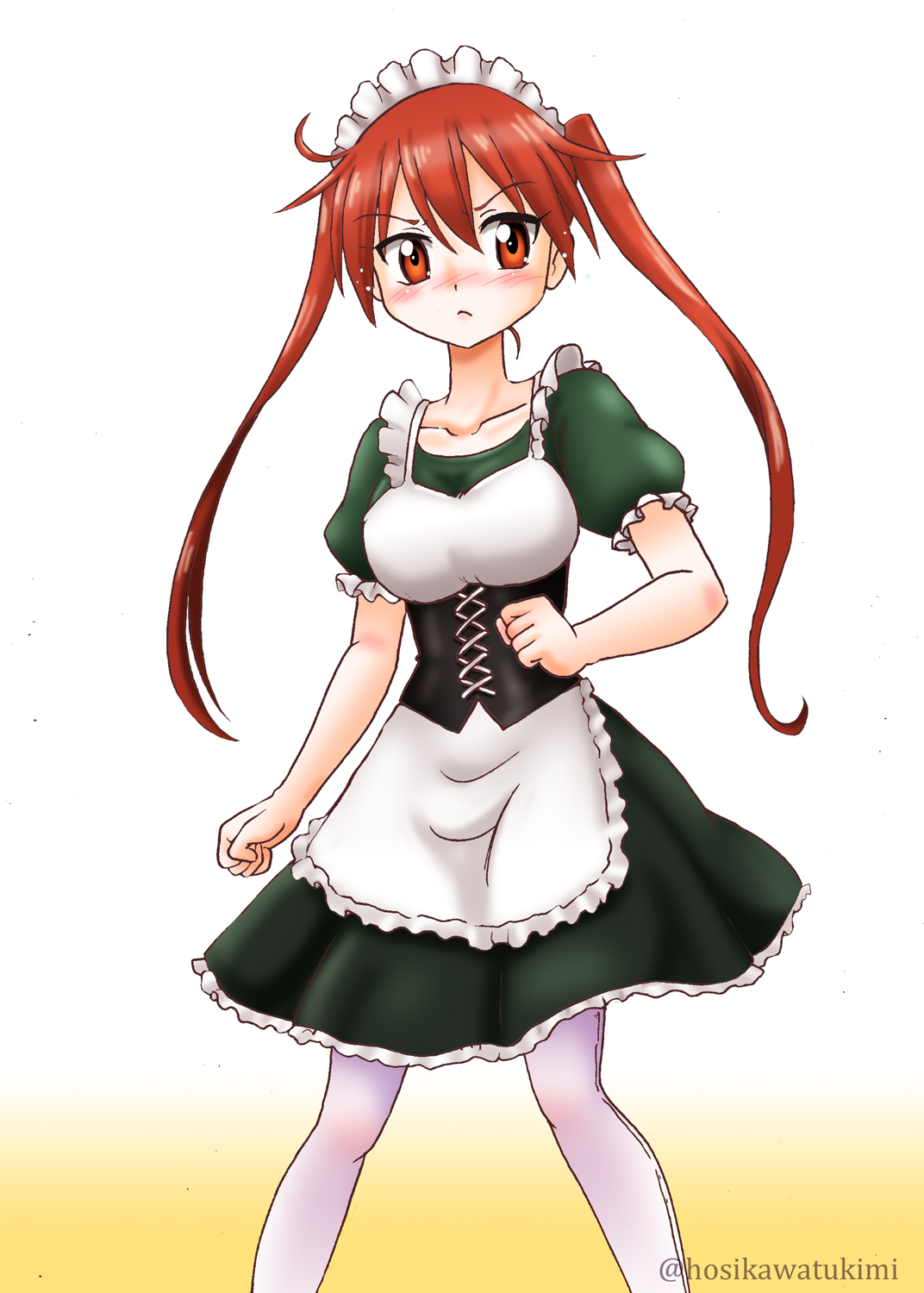 Safebooru - 1girl apron black dress blush dress girls und panzer girls und panzer little army ...