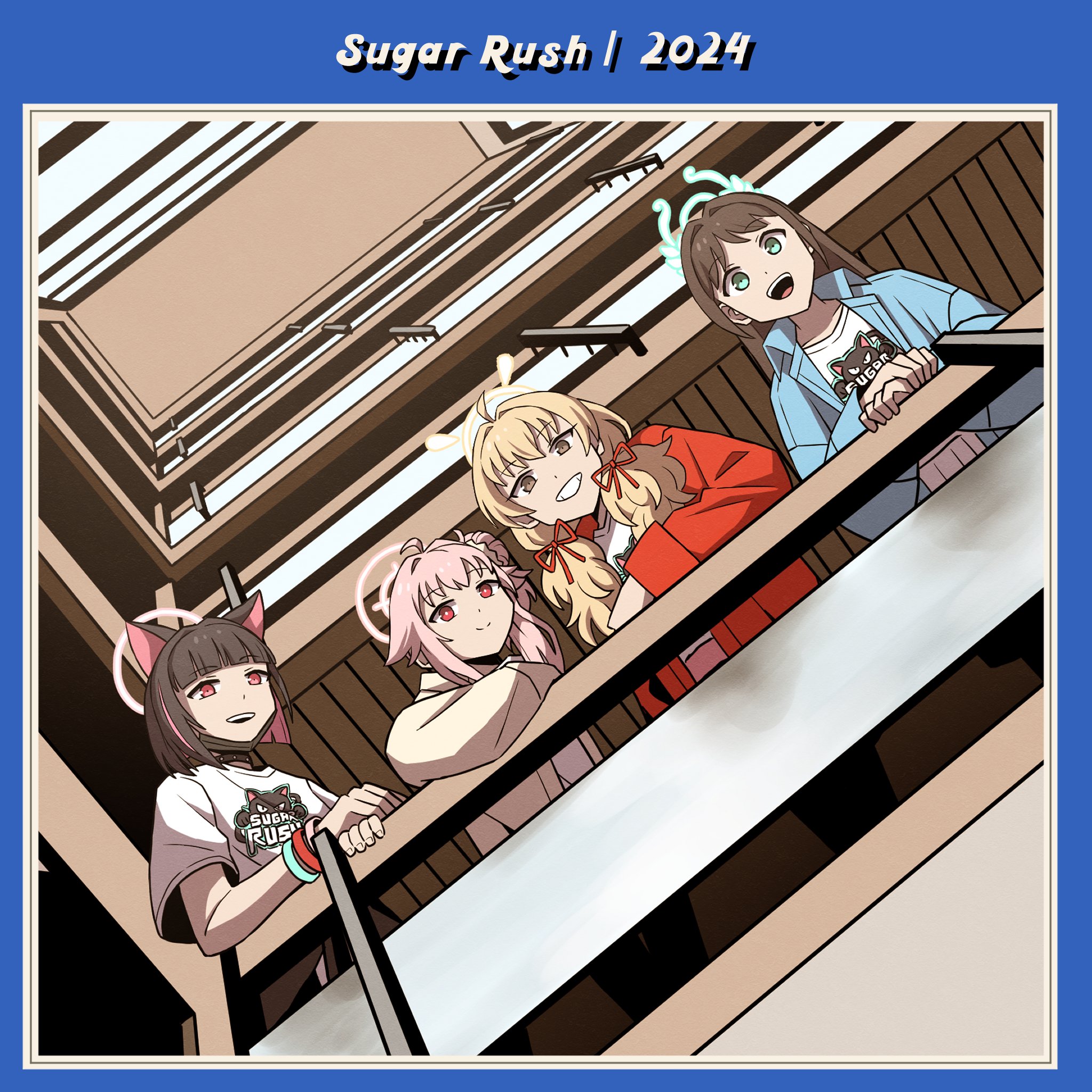 Safebooru - 4girls :d after-school sweets club (blue archive) airi (band) (blue archive) airi ...