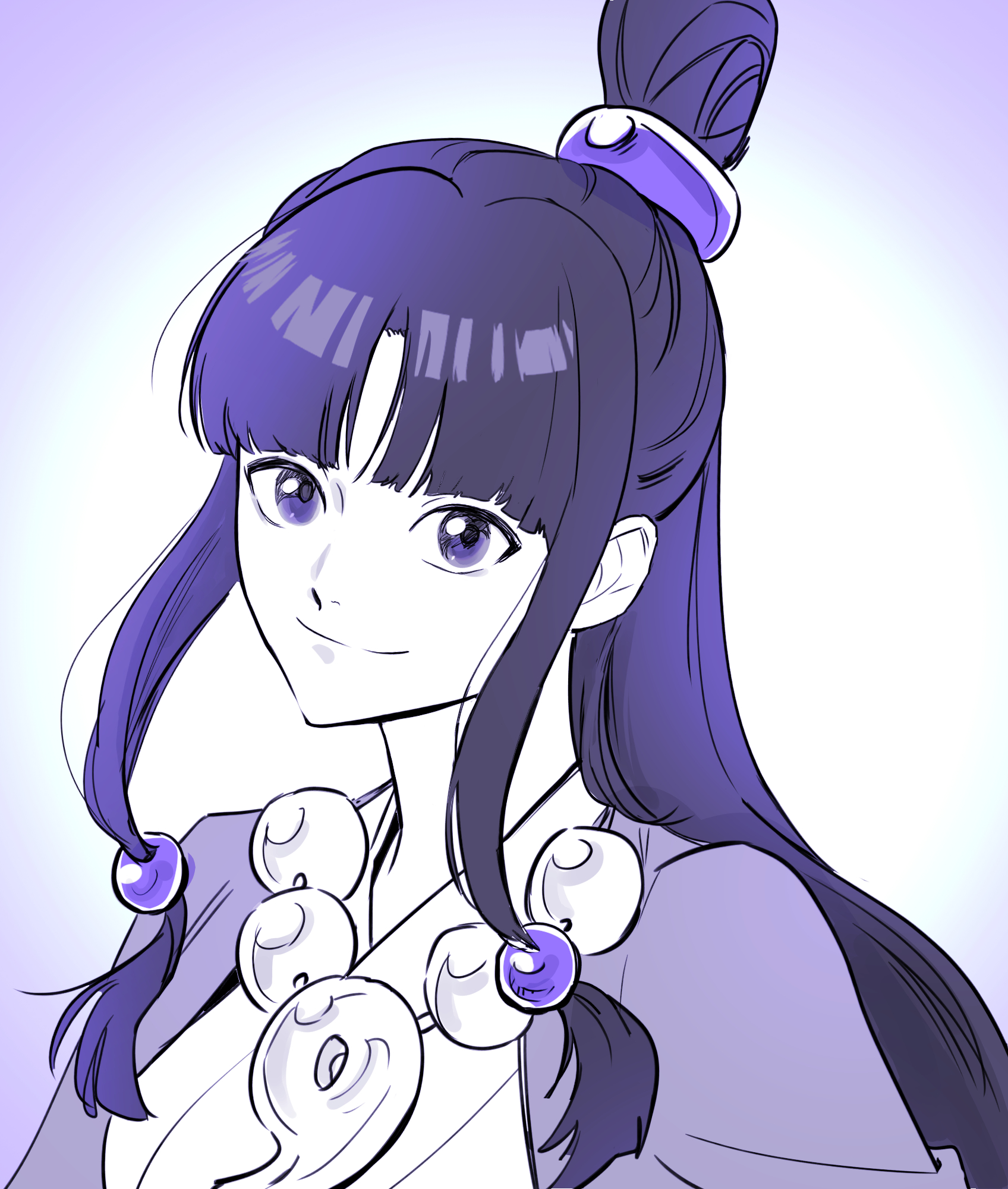 Safebooru - 1girl ace attorney closed mouth half updo haori highres japanese clothes jar (jar ...