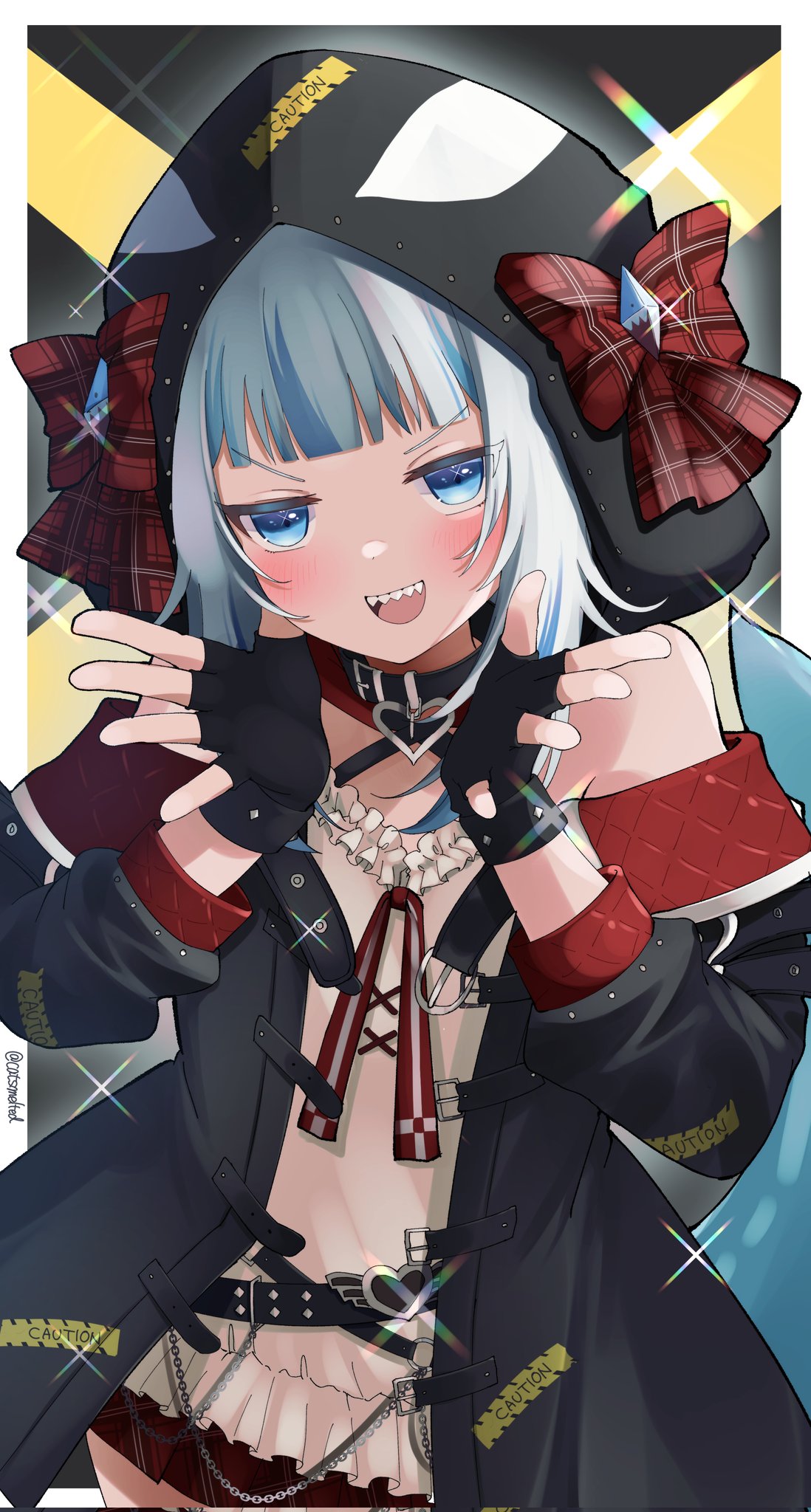 Safebooru - 1girl animal hood belt belt collar black belt black collar black gloves black jacket ...