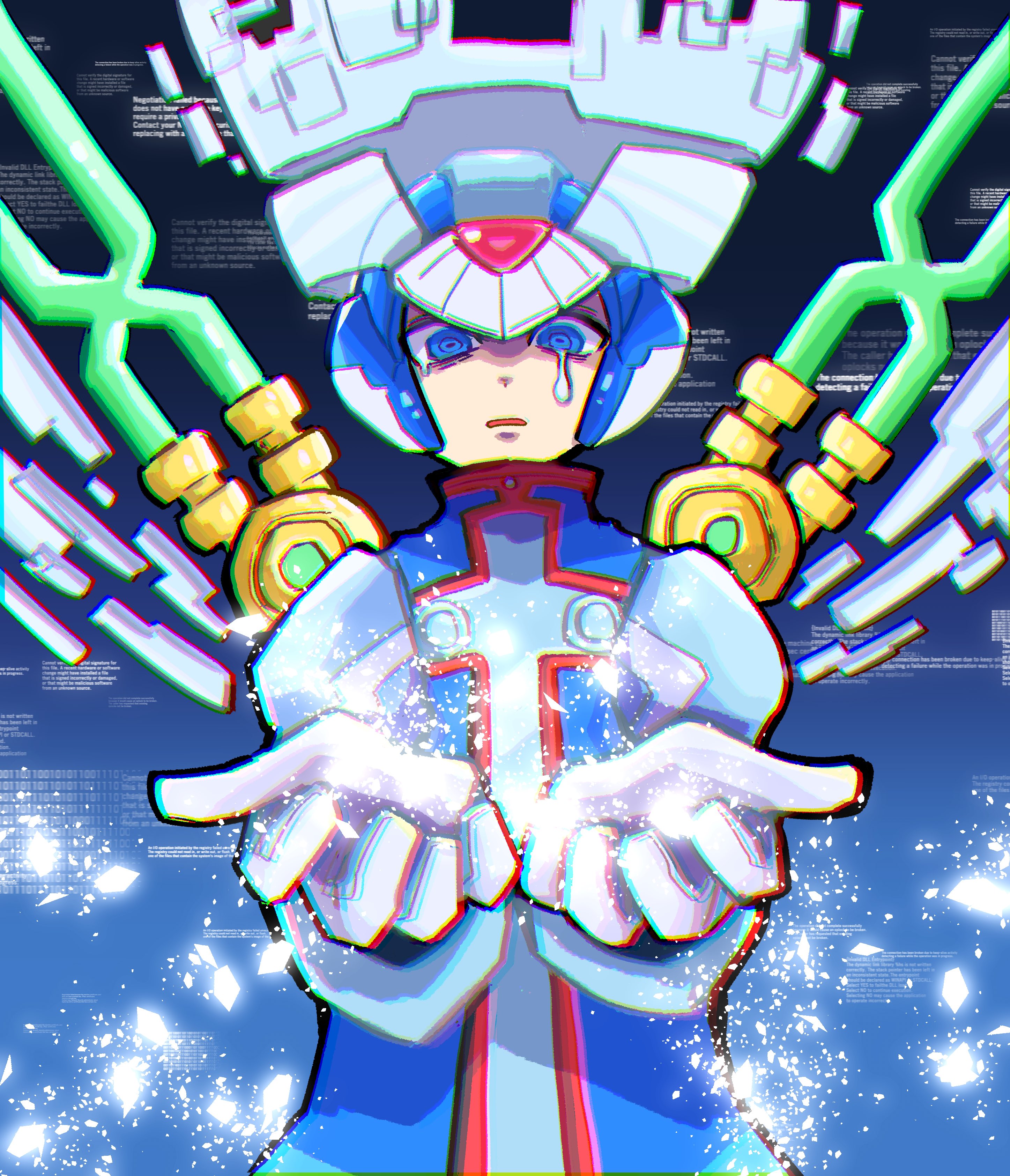 Safebooru - 1boy absurdres android blue background blue eyes blue ...