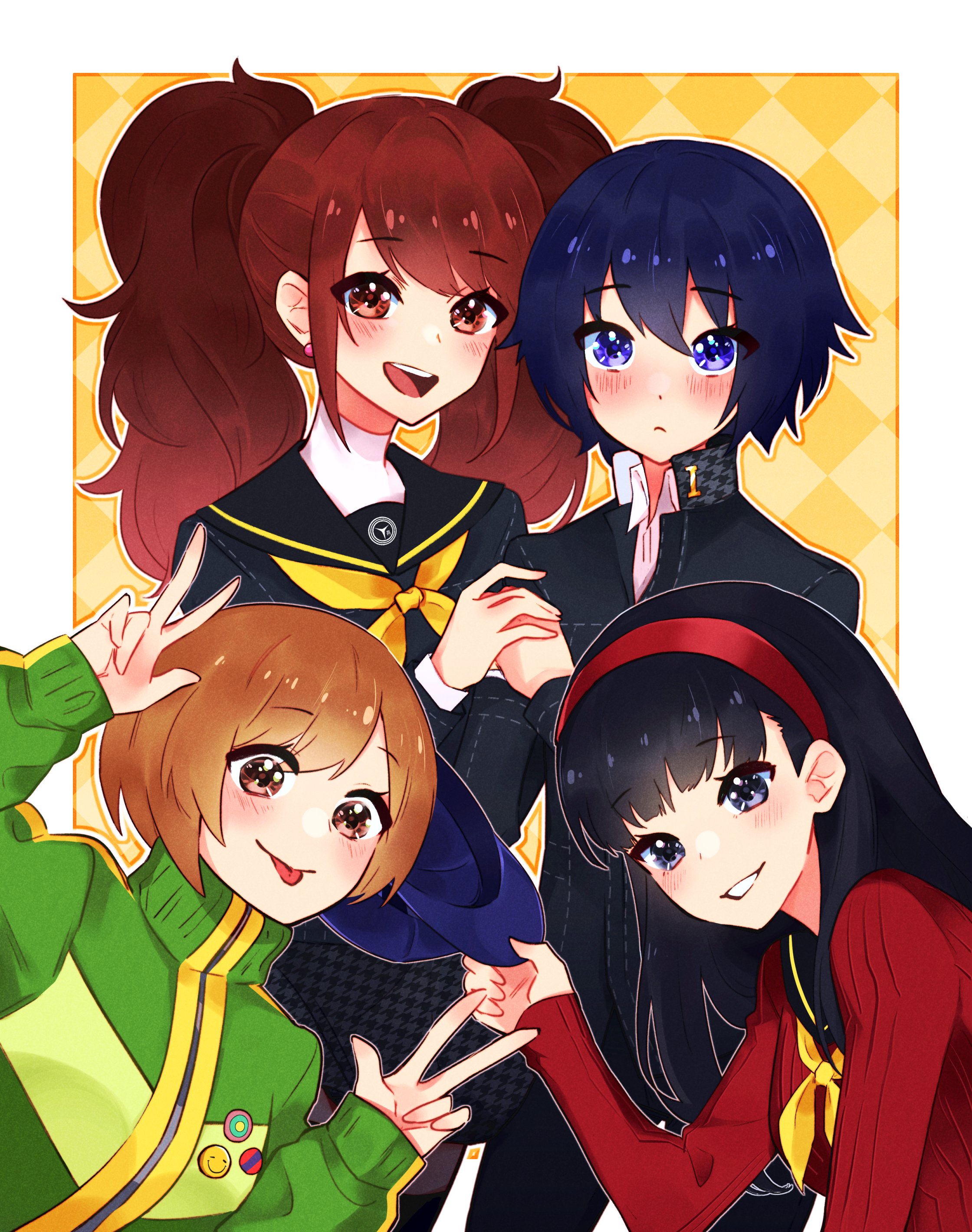 Safebooru 4girls Absurdres Amagi Yukiko Black Hair Blonde Hair Blue 8726