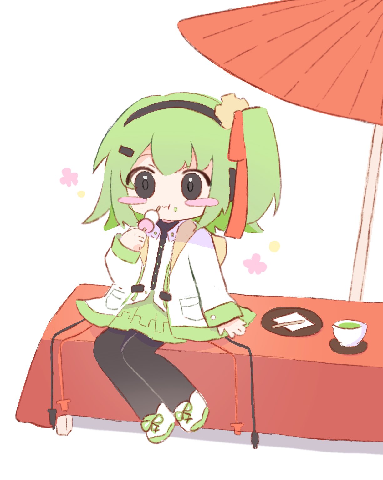 Safebooru - 1girl black eyes black hairband black leggings blush ...