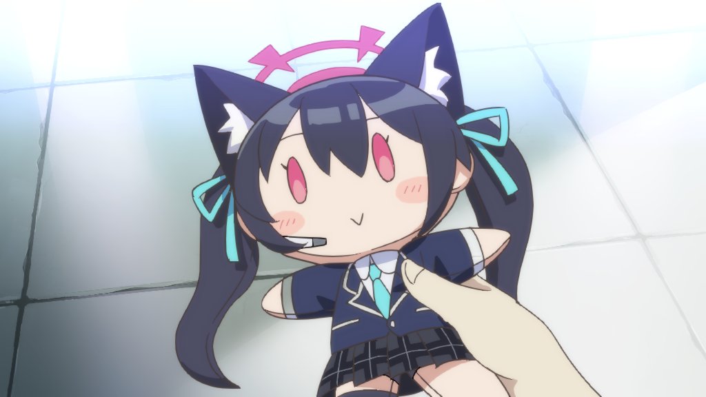 Safebooru - 1girl animal ear fluff animal ears aqua necktie black hair ...