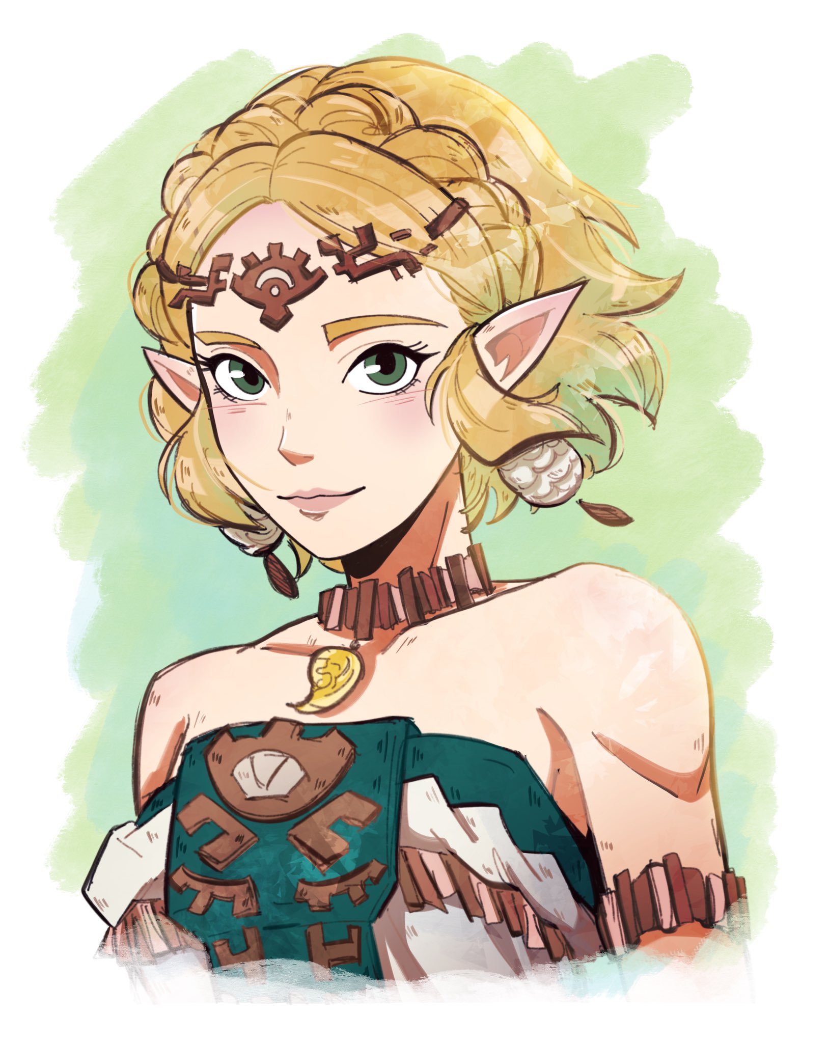 Safebooru - 1girl bare shoulders braid brown choker choker cropped ...