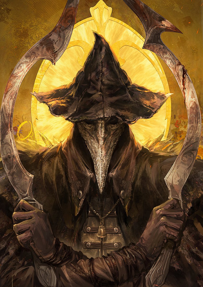 Safebooru - 1girl artist name bell black cloak black gloves black hat ...