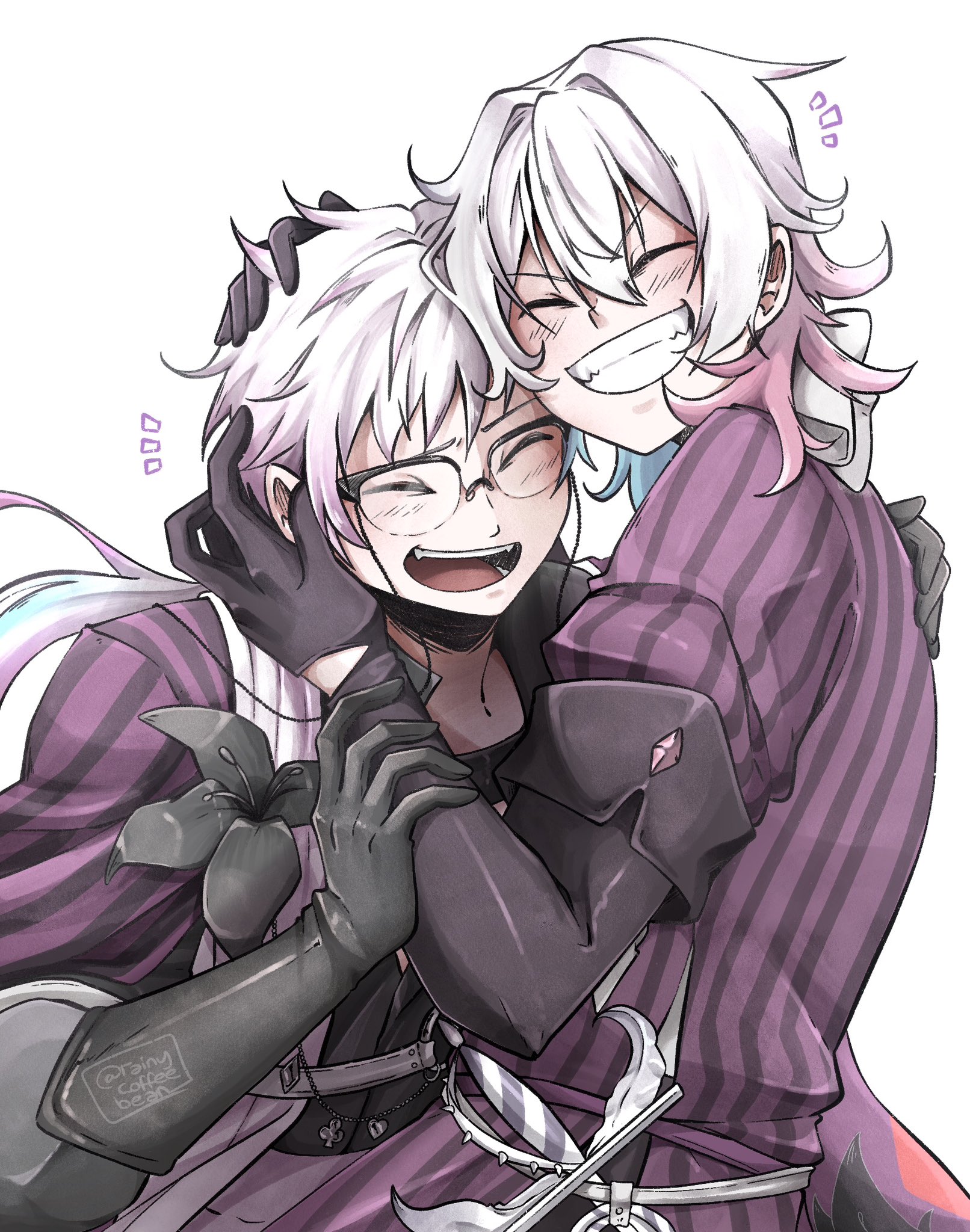 Safebooru - 2boys affectionate bettel 2 (gavis bettel) black flower ...